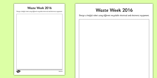 Waste Week 2016 Design a Robot Activity (Teacher-Made)