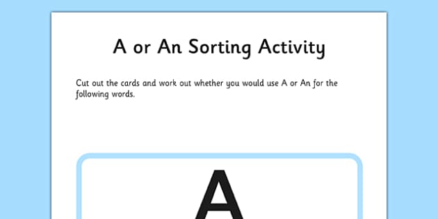 Teaching Articles in English Grammar | 'A' or 'An' | Twinkl