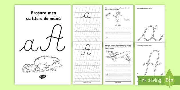 Scrierea literelor „a” și „A” de mână Broșură cu activități