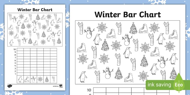 👉 Winter Bar Chart Activity Sheet (teacher made) - Twinkl