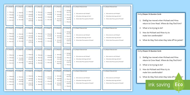 Skellig Chapters 21 - 30 Question Cards - Twinkl