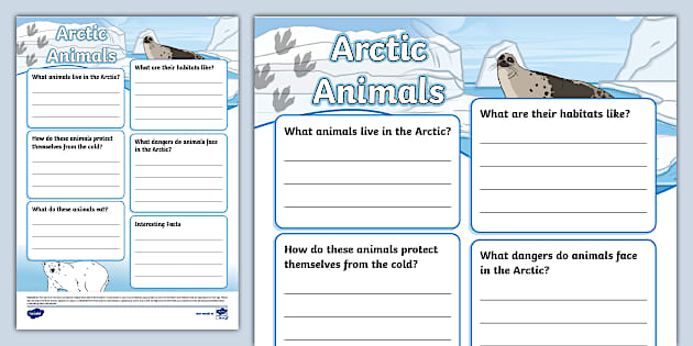 Arctic Animals Fact File Template (creat de profesori)