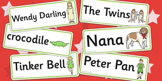 Peter Pan Word Cards (teacher made)