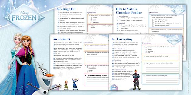 Frozen Questions Worksheet Pack for Grades 3-5 | Twinkl USA