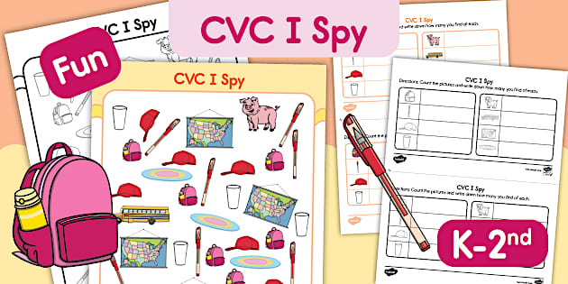 CVC I Spy Activity for K-2nd Grade (Hecho por educadores)