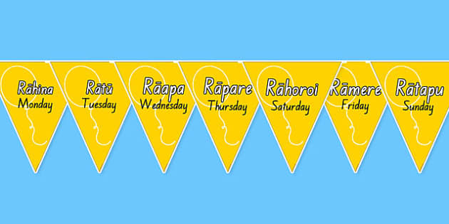 Days of the Week Bunting Te Reo Māori (teacher made)