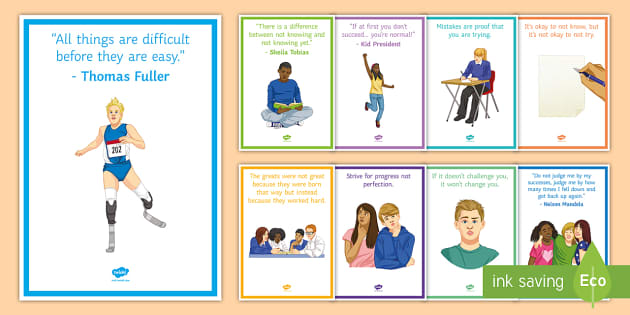 Growth Mindset Posters Display Pack (teacher made) - Twinkl