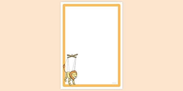 Lion Puppet Page Border (teacher made) - Twinkl