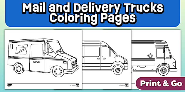 Mail Trucks Coloring Pages