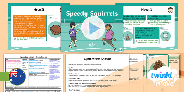 Move Year 1 Gymnastics: Animals Lesson 6: Speedy Squirrels Lesson Pack