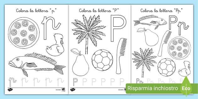 Lettera P | Foglio da colorare