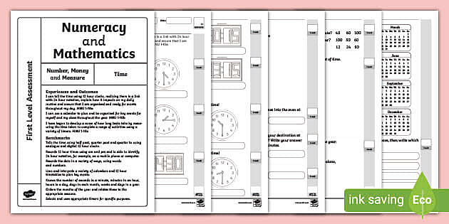 First Level Time Assessment - CfE Numeracy and Mathematics