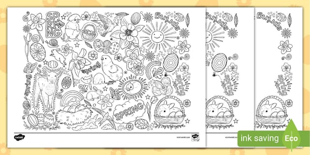 Easter Doodle Colouring Pages (teacher made)