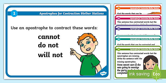 Apostrophes for Contraction Blether Stations (teacher made)