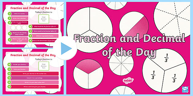 Fraction and Decimal of the Day PowerPoint (teacher made)
