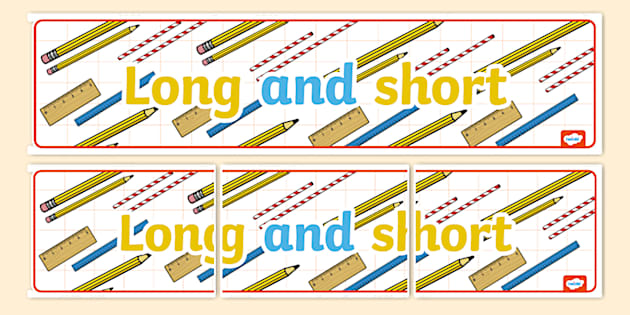 👉 Long and Short Display Banner - KS1 (teacher made)