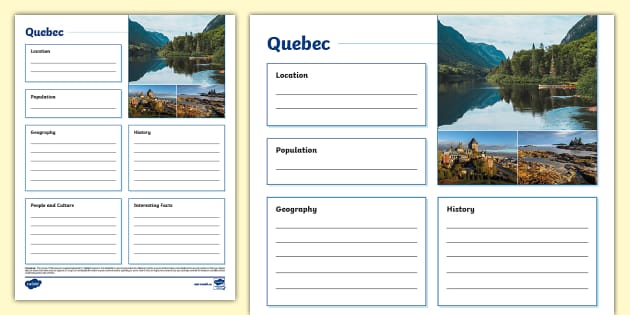 * NEW * Quebec Fact File Template (l'enseignant a fait)