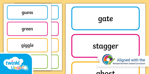 Linguistic Phonics Stage 5/6 Phase 3b 'g/gh' Sound Word Cards