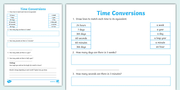 👉 Year 3 Time Conversions - Twinkl - KS2 (teacher made)