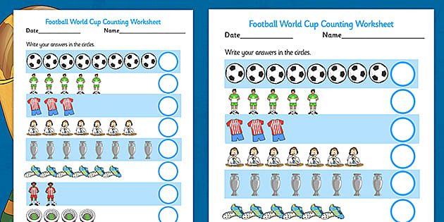 Football World Cup Counting Worksheet