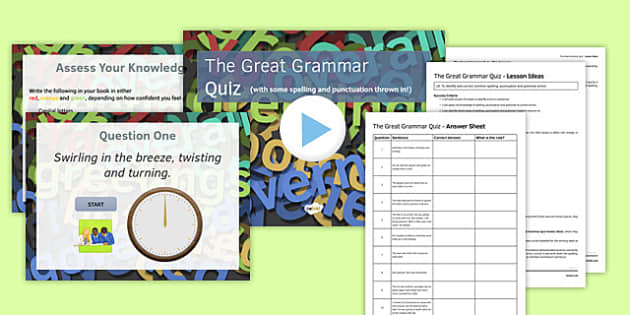 GCSE The Great Grammar Quiz Lesson Pack