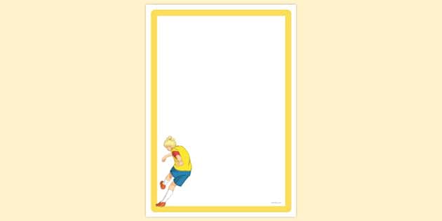 Girl Scoring Goal Page Border | Page Borders | Twinkl