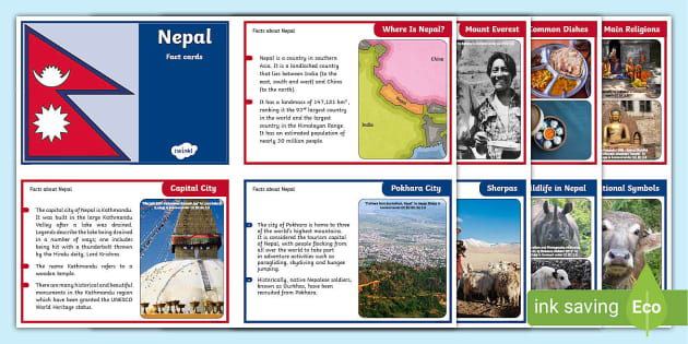 KS2 Nepal Fact Cards (teacher made) - Twinkl