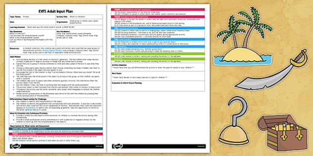 Pirate Themed What's in the Box? EYFS Adult Input Plan and Resource Pack