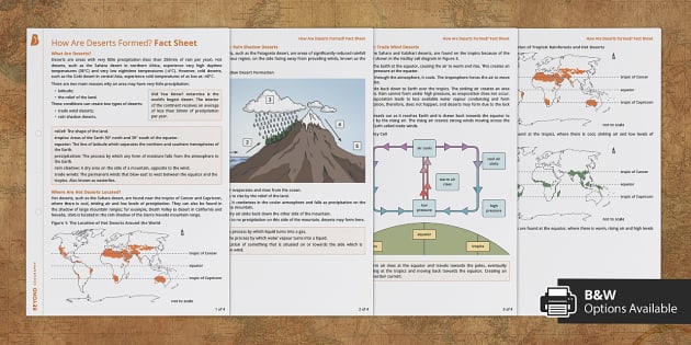KS3 How Are Deserts Formed? Fact Sheet - Twinkl