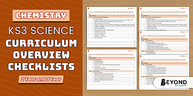 Chemistry - KS3 Science Curriculum Overview Checklists