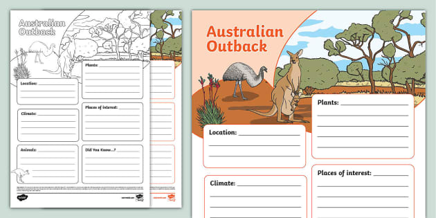 Australian Outback Fact File Template (l'enseignant a fait)