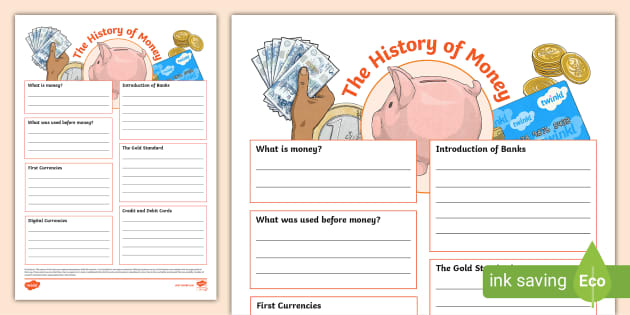 The History of Money Fact File Template - Twinkl The History of Money Fact File Template - Twinkl