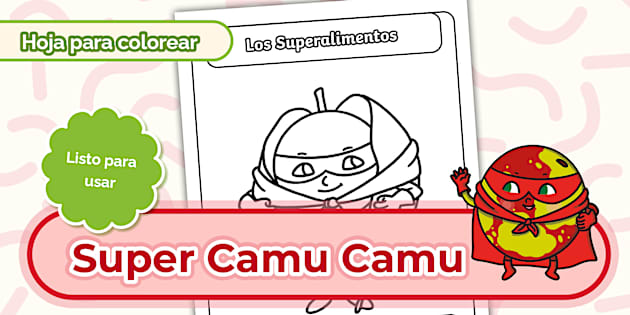 Hoja para colorear: Súper Camu Camu