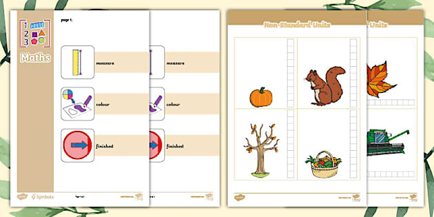 Structured Steps Autumn Measuring Using Non-Standard Units