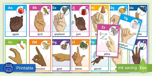 SASL Posters with Phonics Sounds Flashcards - Twinkl