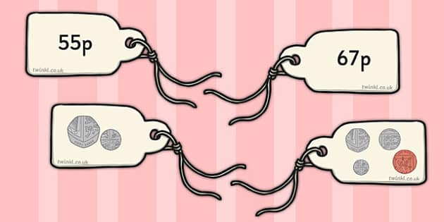 Price Tag Amount and Coins Matching Activity (teacher made)