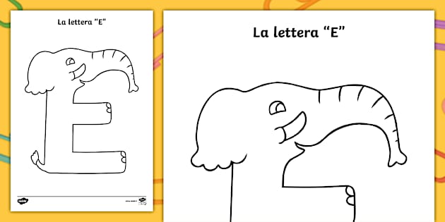 Poster Della Lettera E Da Colorare Teacher Made Twinkl