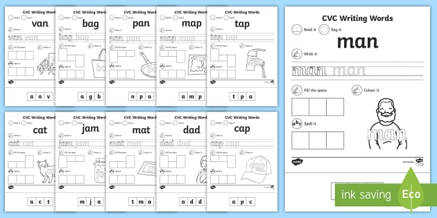 CVC Words Writing Activity Pack | Teaching Resource - Twinkl