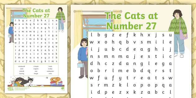 The Cats at Number 27 Word Search | Twinkl Originals