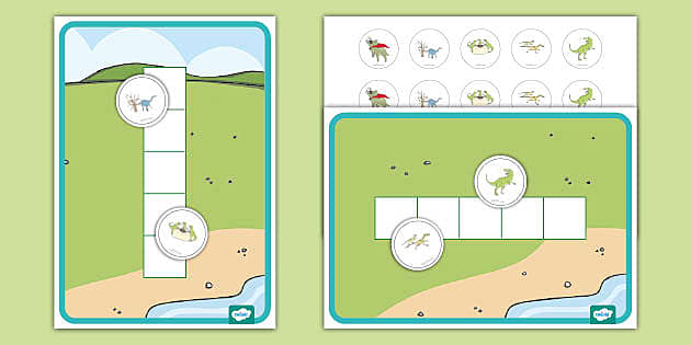 Five Enormous Dinosaurs Frame and Counter Activity - Twinkl