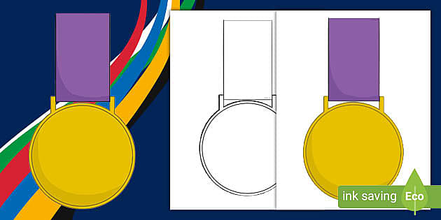 Olympics Gold Medal Cut-Out (teacher made) - Twinkl