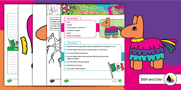 Mexican Piñata Read, Craft, and Write Activity - Twinkl