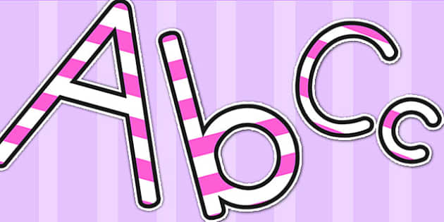 FREE! - Stripey Pink Display Lettering (teacher made)
