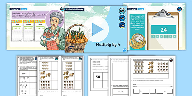 👉 Year 3 White Rose Maths Compatible Teaching Pack Multiply by 4