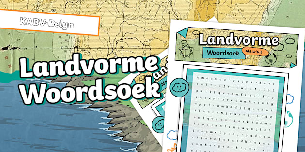 Geografie - Landvorme Woordsoek - Aktiwiteit (KABV-Belyn)