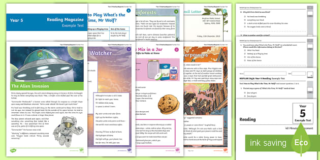 NAPLAN English Example Tests - Set 1 Year 5 Reading Sample Test