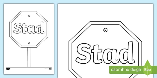 stop and go sign coloring pages