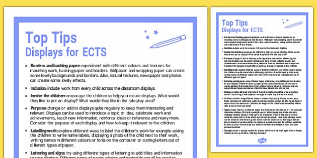 Top Ten Tips for Displays for ECTs (teacher made) - Twinkl