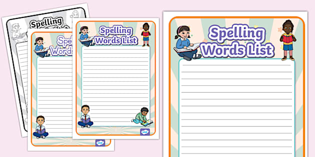 Spelling Words List Display Poster