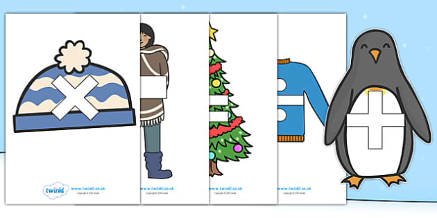 FREE! - Maths Symbols on Winter Images - Twinkl